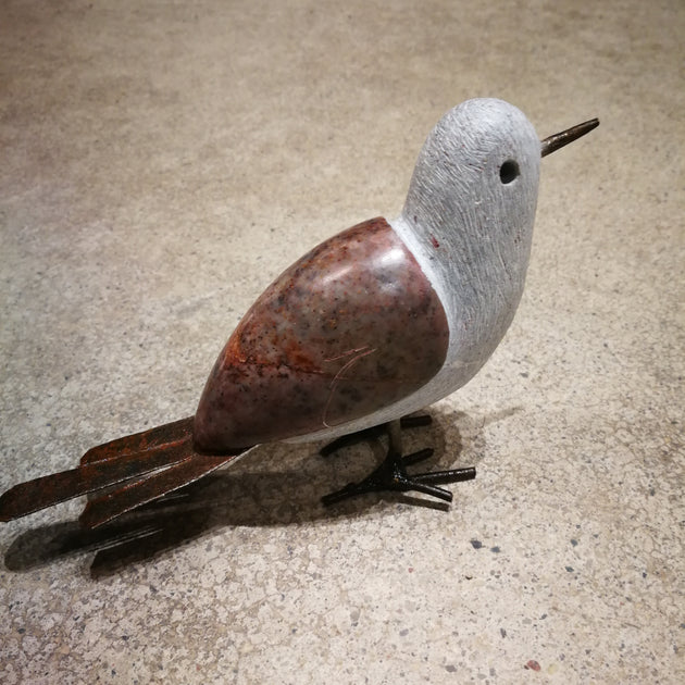Soapstone Bird With Metal – Karger.